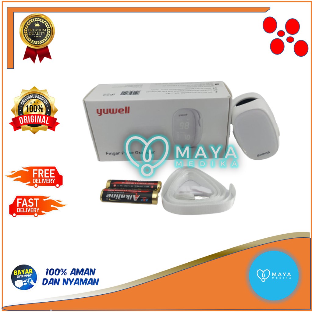 Jual Oxymeter Yuwell YX 102 Onemed / Saturasi Oksigen Indonesia|Shopee ...