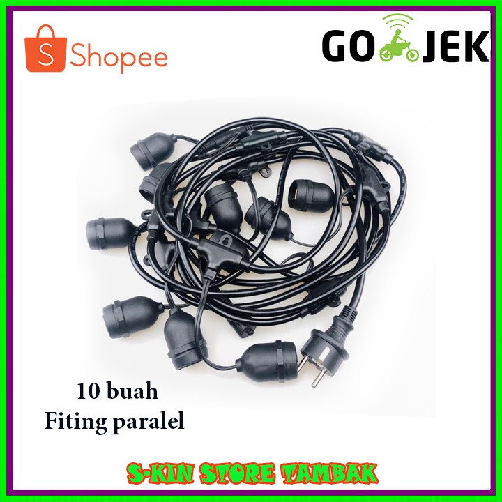 Jual Fiting Lampu paralel PLA-821a panjang 10 meter 10 fiting cocok ...