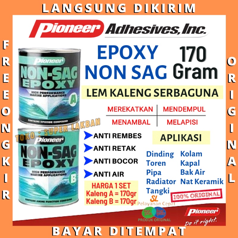 Jual Lem Epoxy Pioneer Non Sag Marine Epoxy 170gr Dempul Kapal Anti ...