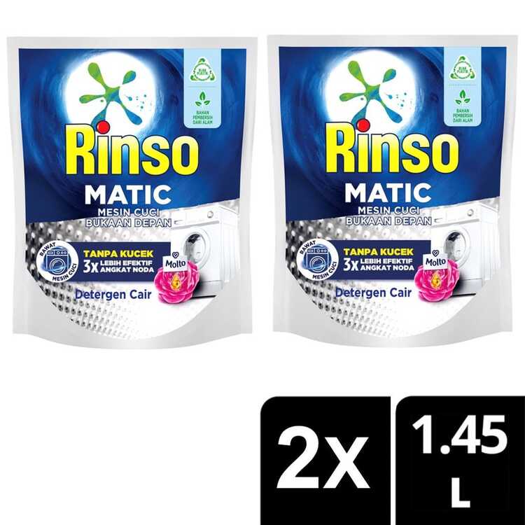 Jual Rinso Matic Deterjen Cair Bukaan Depan 2 x 1.45 L | Shopee Indonesia