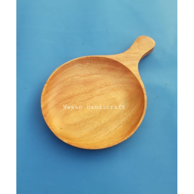 Jual piring kayu/piring pizza/piring teflon saji kayu mahoni 20cm ...