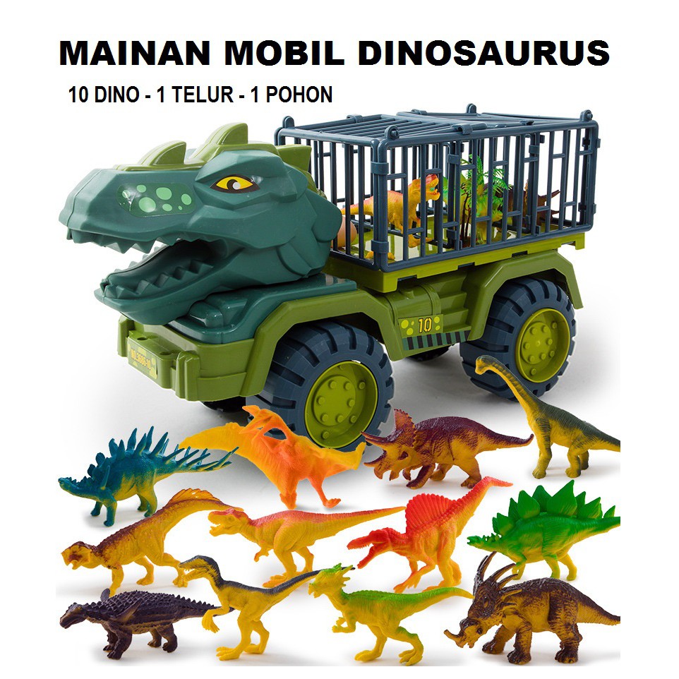 Jual MAINAN ANAK BIG JUMBO DINOSAUR CAR MOBIL ISI 10 EKOR DINO + TELUR ...
