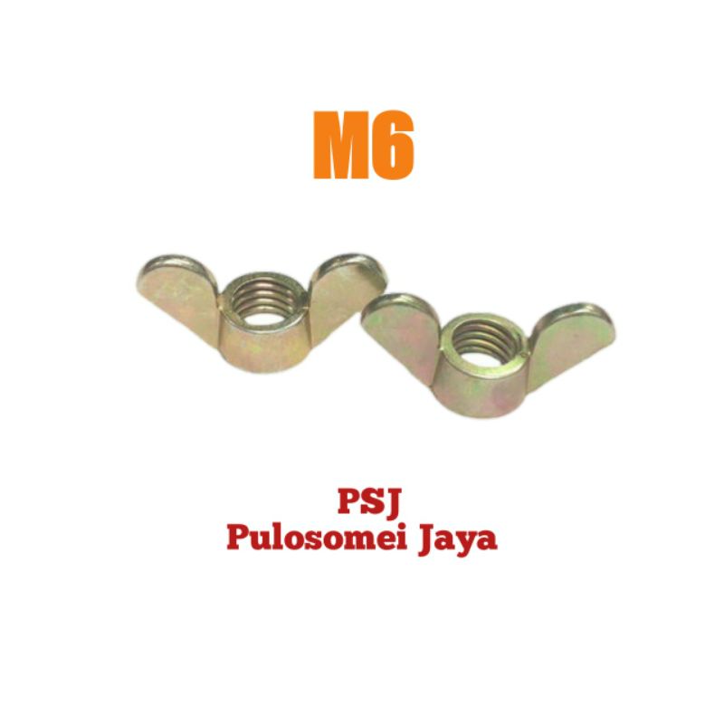Jual Mur Kuping M6 / Mur Kupu Kupu M6 / Mur Kuping M6 Indonesia|Shopee ...