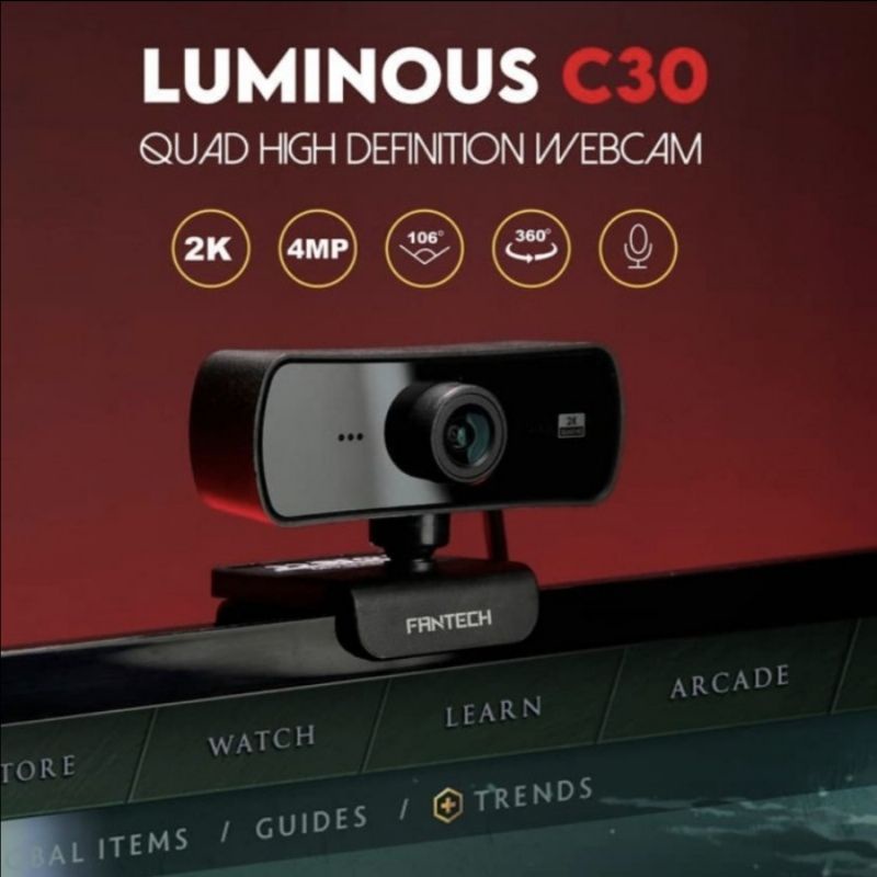 Jual Fantech C30 Webcam 2K 4MP Quad HD 24fps Wide Camera Laptop PC ...