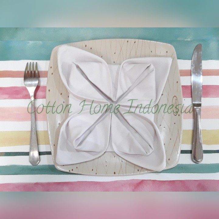 Jual Serbet Makan / Napkin Putih Polos Bahan Kain Damas (100% Katun ...