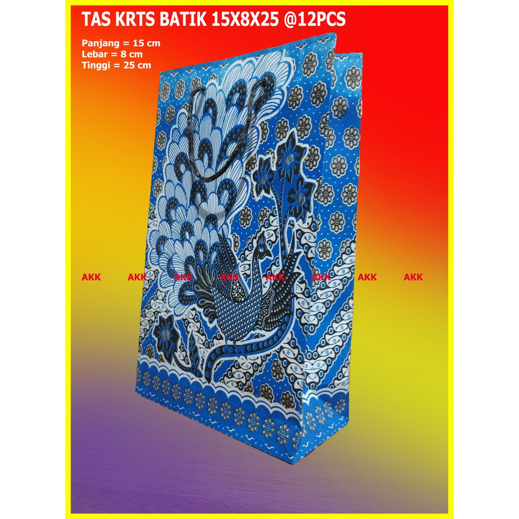 Jual TAS KERTAS BATIK 15X8X25(12 PCS) | Shopee Indonesia