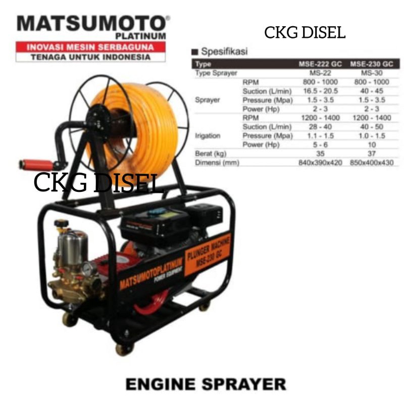 Jual Mesin steam Power Sprayer Portable Matsumoto MSE-222 GC | Shopee ...