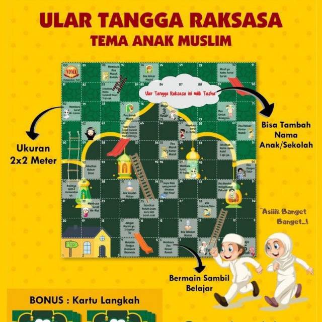 Jual Custom Nama - Ular Tangga Raksasa 2x2 Meter Indonesia|Shopee Indonesia