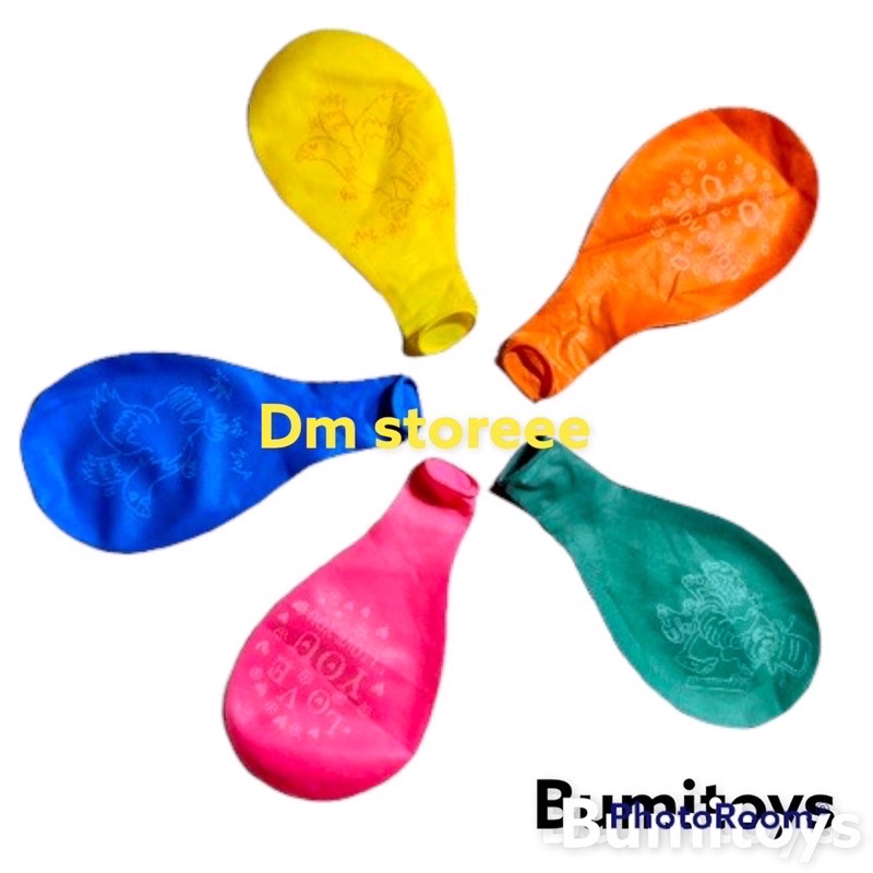 Jual balon motif 7inc tanggung / balon motif karakter / balon panda ...