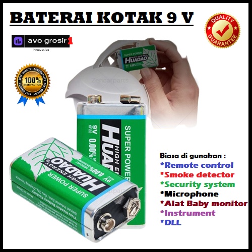 Jual Baterai 9V 9volt 9 volt V Batu Batre Kotak Batere Remot Battery ...