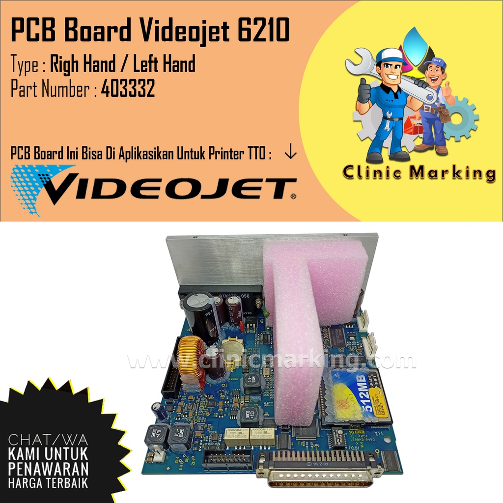 Jual PCB Board Videojet 6210 Original - Sparepart TTO Videojet 6210 ...