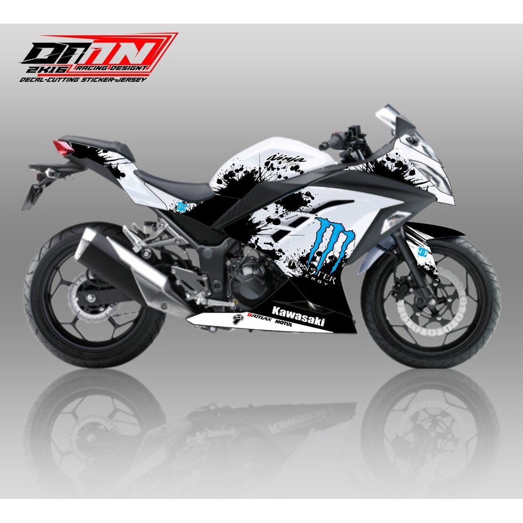 Jual Decal Ninja Fi 250 Motif Bercak Monster Warna Putih Bisa Custom ...
