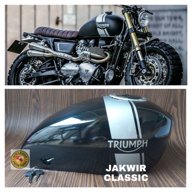 Jual Tangki custom japstyle triump polos bober scrambler Tutup ninja ...