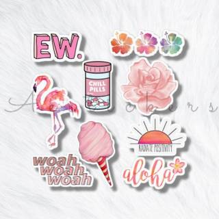 Jual STICKER PINK AESTHETIC 1 PACK STIKER PINK LUCU UNTUK CASE HP ...