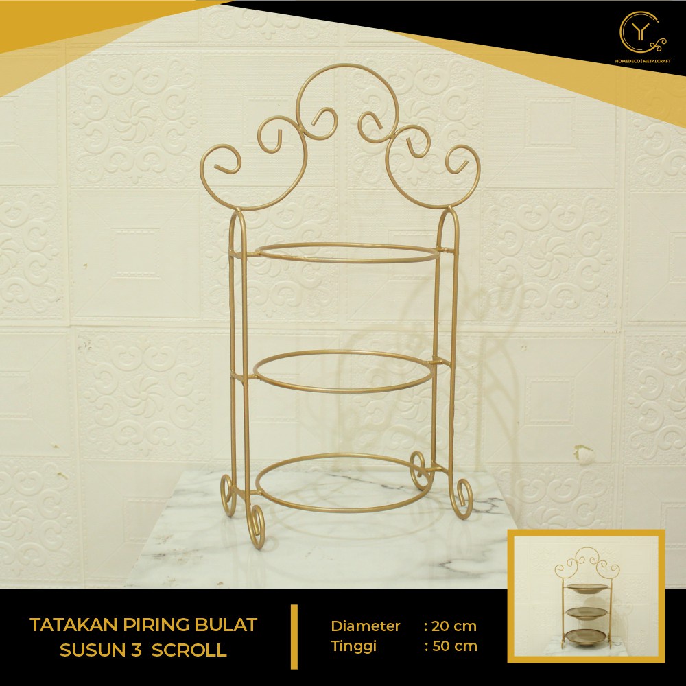 Jual TATAKAN PIRING BULAT SUSUN 3 SCROLL - TEMPAT PIRING - TEMPAT ...
