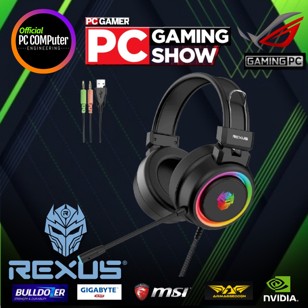 Jual Headset Gaming Rexus F30 LED RGB - Garansi Resmi | Shopee Indonesia