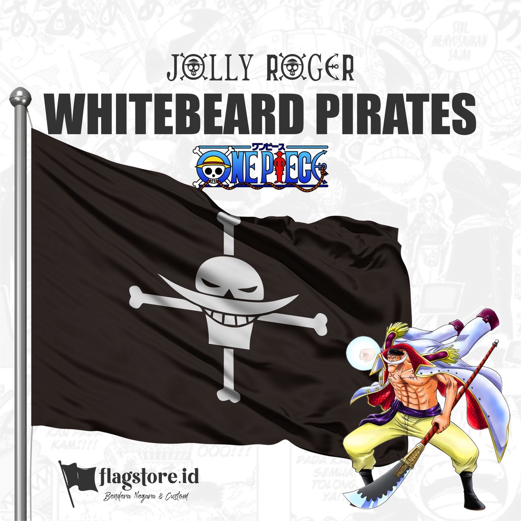 Jual Flagstore.id - BENDERA WHITEBEARD PIRATES | BAJAK LAUT SHIROHIGE ...