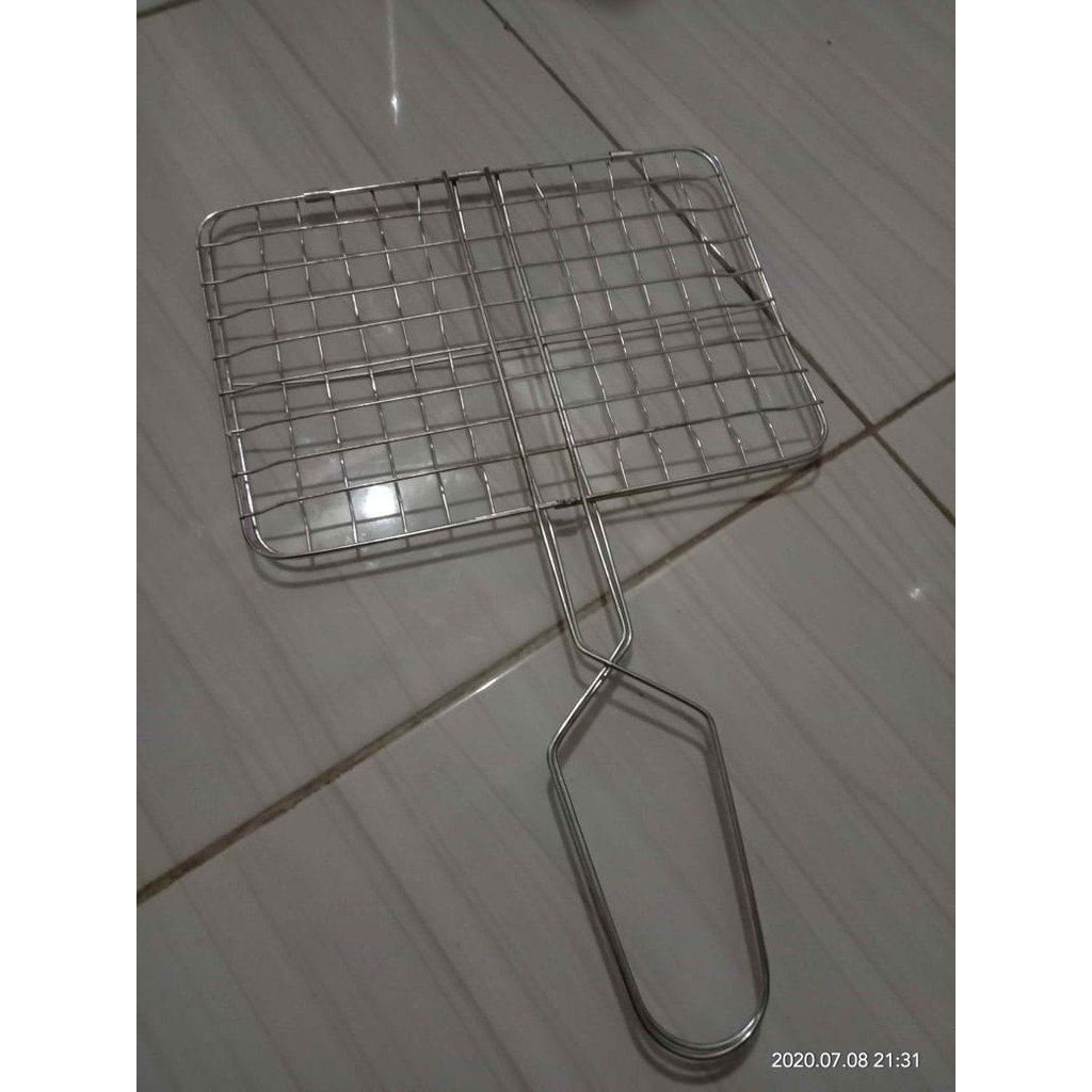 ALAT BAKARAN SATE KAWAT STAINLESS PANGGANGAN JEPIT IKAN AYAM | Shopee ...