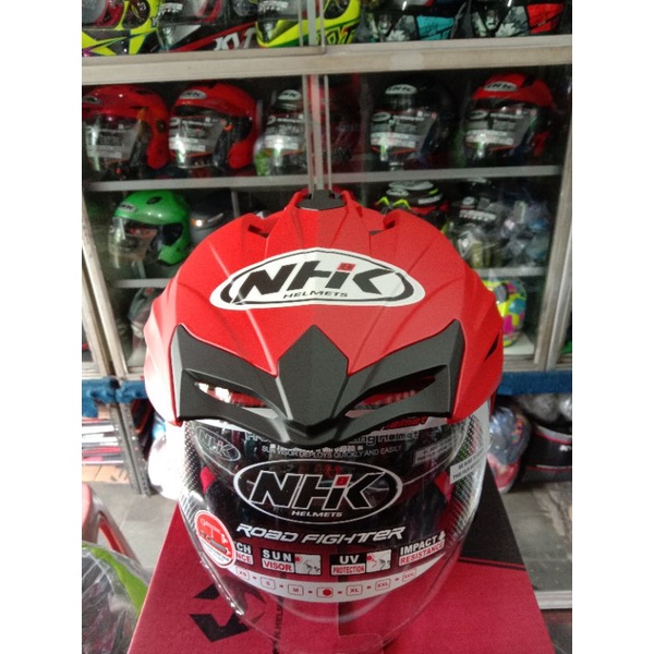 Jual helm NHK PREDATOR CRYPTON SOLID RED DOFF | Shopee Indonesia
