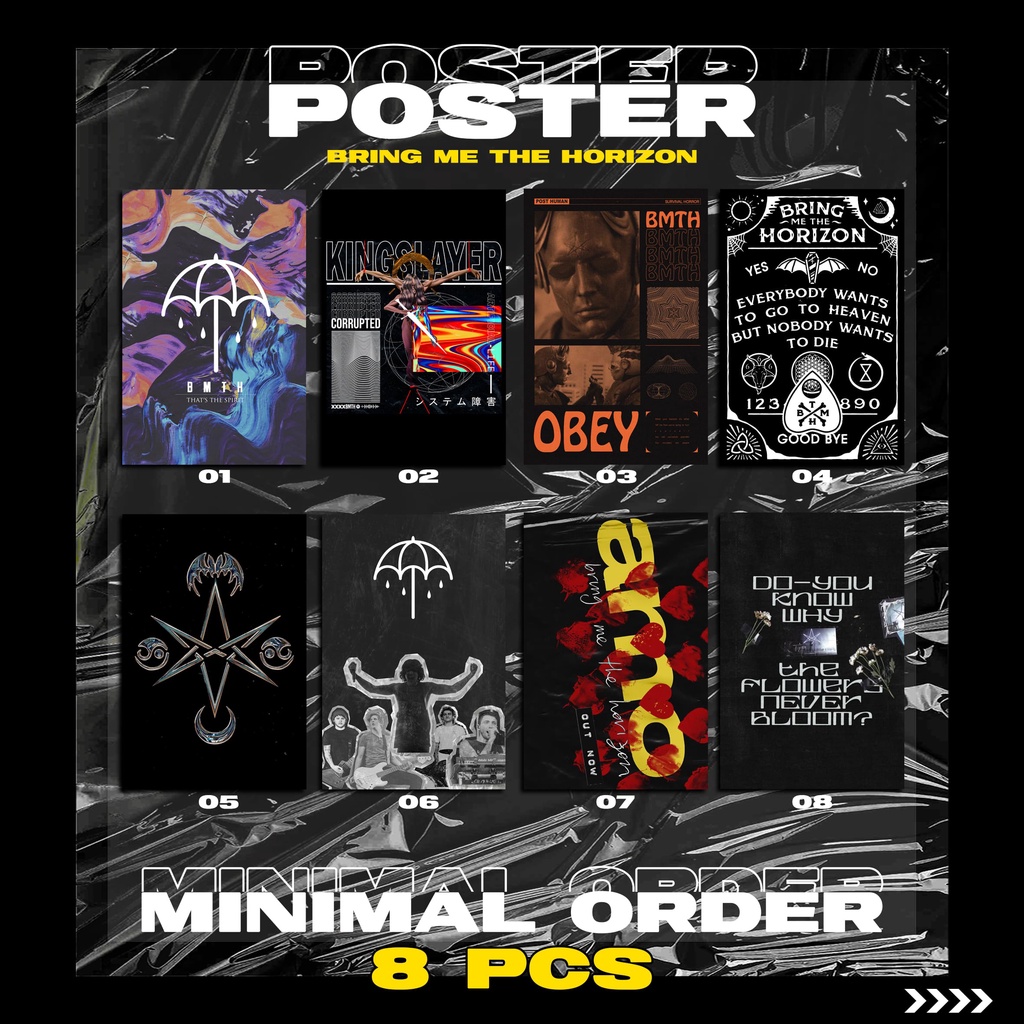 Jual Poster Dinding Kamar Band Musik Rock Metal BMTH Bring Me The ...