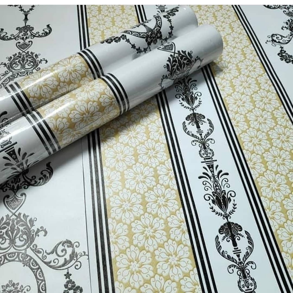 Jual WALLPAPER STICKER MOTIF GARIS BATIK KUNING | Shopee Indonesia
