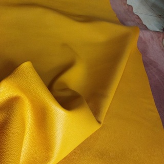 Jual Kulit Sapi asli Jenis Milled / Motif Jeruk Warna Kuning Ukuran A5 ...