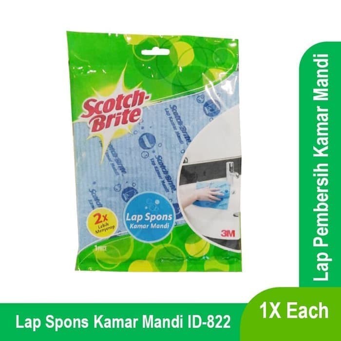 Jual 3M Scotch-Brite Kain Lap Spons Sponge Kamar Mandi ID-822 | Shopee ...