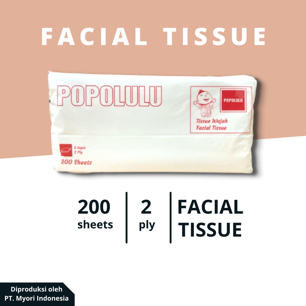 Jual Tissue 200 sheets POPOLULU Facial Tissue | Shopee Indonesia