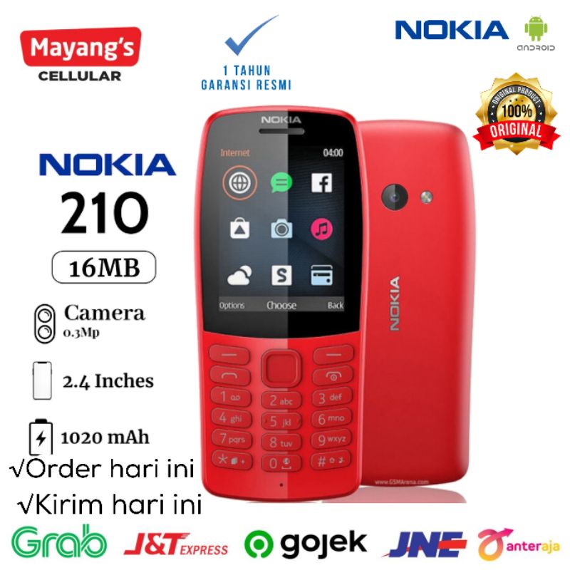 Jual hp jadul / Nokia 210 ( 2019 ) Garansi Resmi 1 Tahun ( DUAL SIM ...