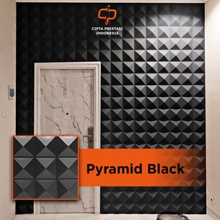 Jual Wall Panel 3D PVC 50x50 Wallpaper Desain Interior Rumah Black ...