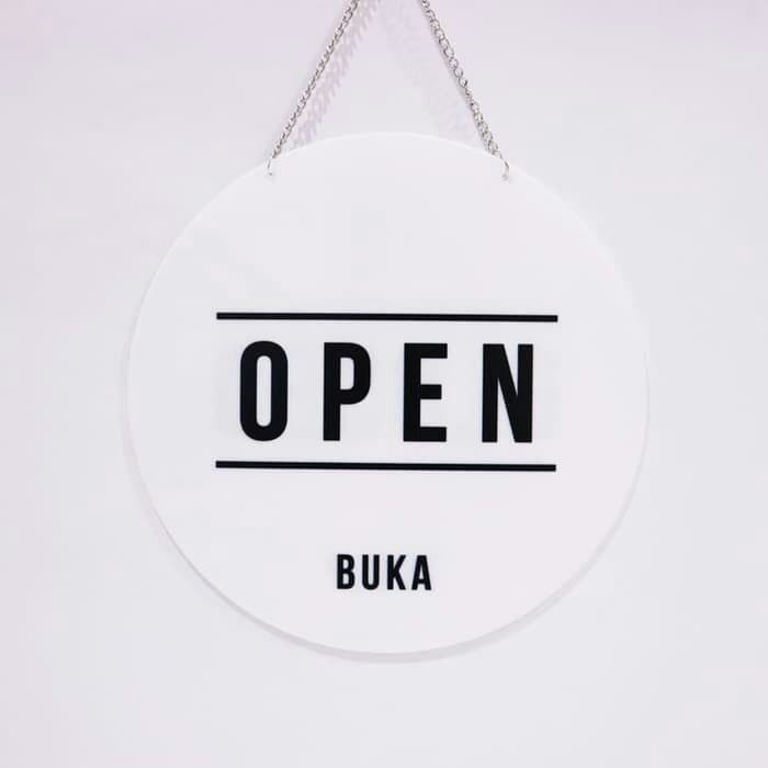 Jual sign board akrilik gambar papan tulisan open close buka tutup ...