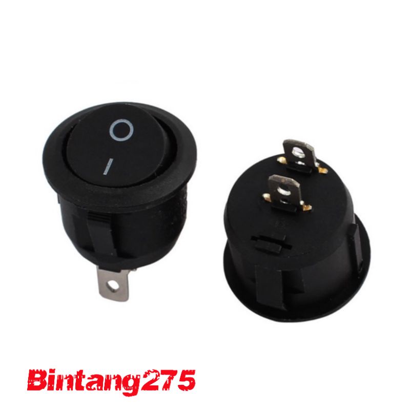 Jual Switch Bulat Saklar Bulat Besar 20mm Rocker Switch On Off Hitam ...