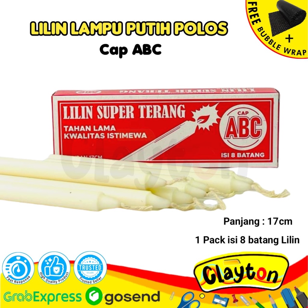 Jual Lilin Putih / Lilin Mati Lampu Cap ABC / Lilin Batangan Putih Isi ...