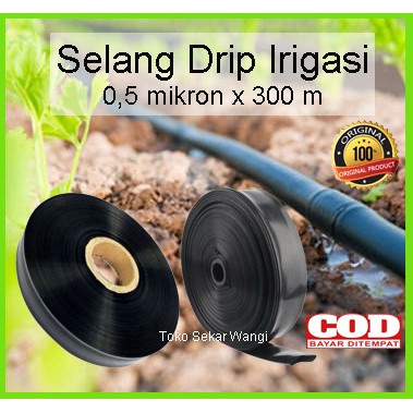Selang drip irigasi 3/4 dim x 5mikron x panjang 300 meter selang tetes ...