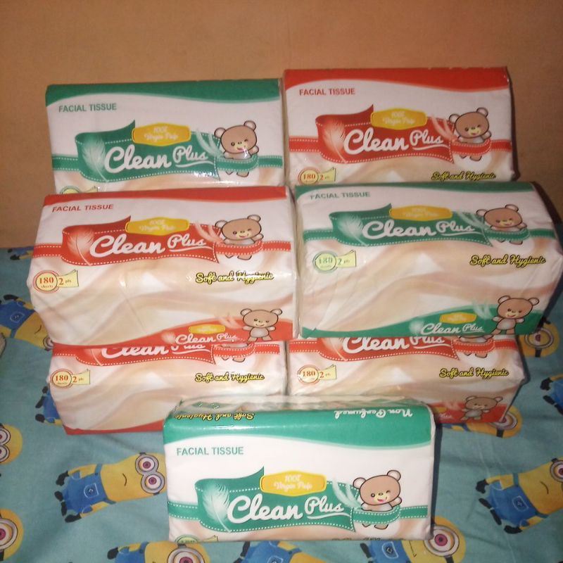 Jual tissue facial murah clean plus 180 sachet 2 ply | Shopee Indonesia