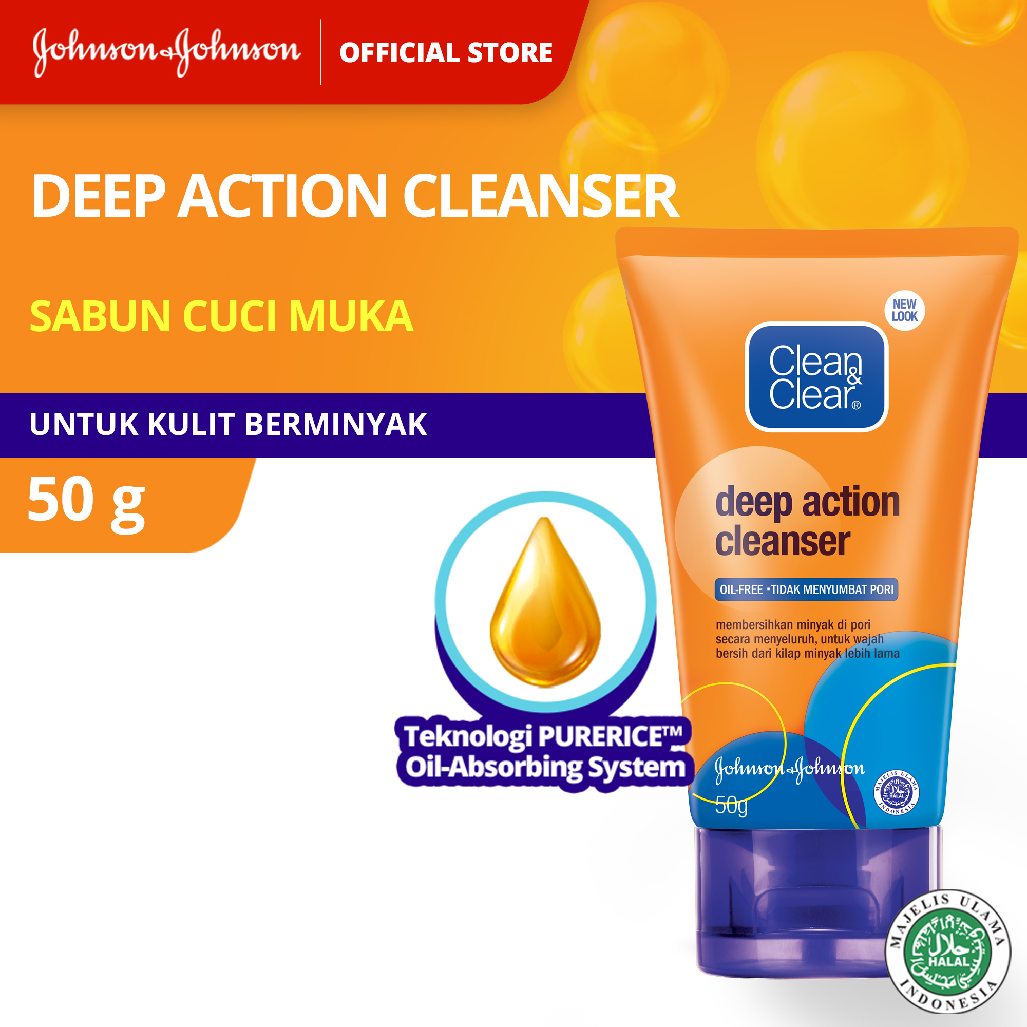 Clean & Clear Deep Action Cleanser Sabun Cuci Muka Pembersih Wajah 50gr ...