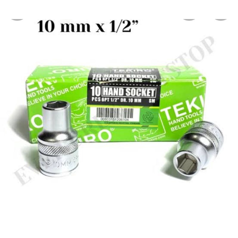 Jual Tekiro Mata Kunci Shock ukuran 10 mm 1/2" in 6 PT / 12 PT | Shopee Indonesia