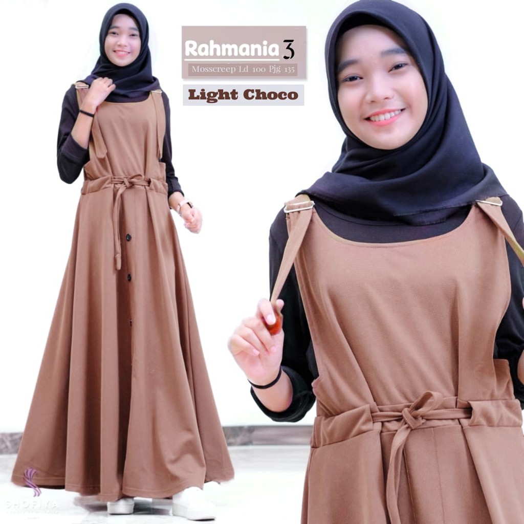 Jual Dress Remaja Muslimah Rahmania / Overall set (Inner+outer ...