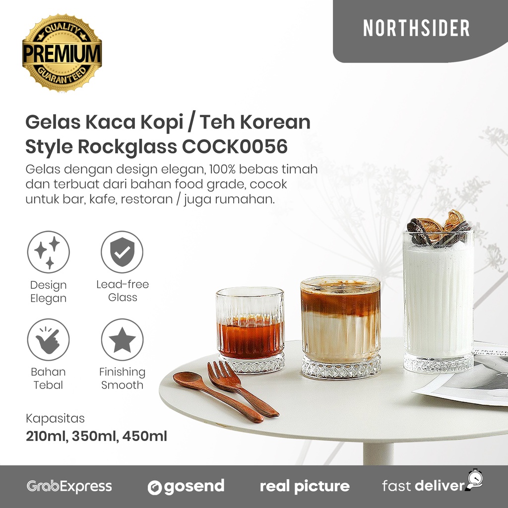 Jual GELAS KACA KOPI TEH MINUMAN DINGIN ROCKGLASS KOREAN STYLE QY1477 ...