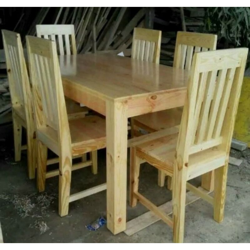 Jual 1 SET MEJA MAKAN/MEJA WARUNG/MEJA KAYU JATI BELANDA | Shopee Indonesia