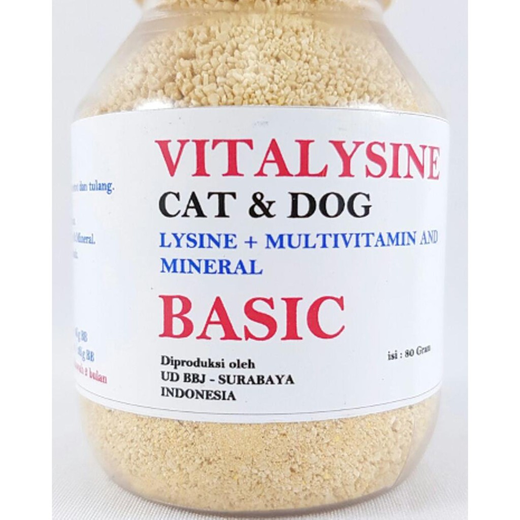 Jual Vitamin Kucing Vitamin Anjing Vitalysine Cat & Dog Basic 80g ...