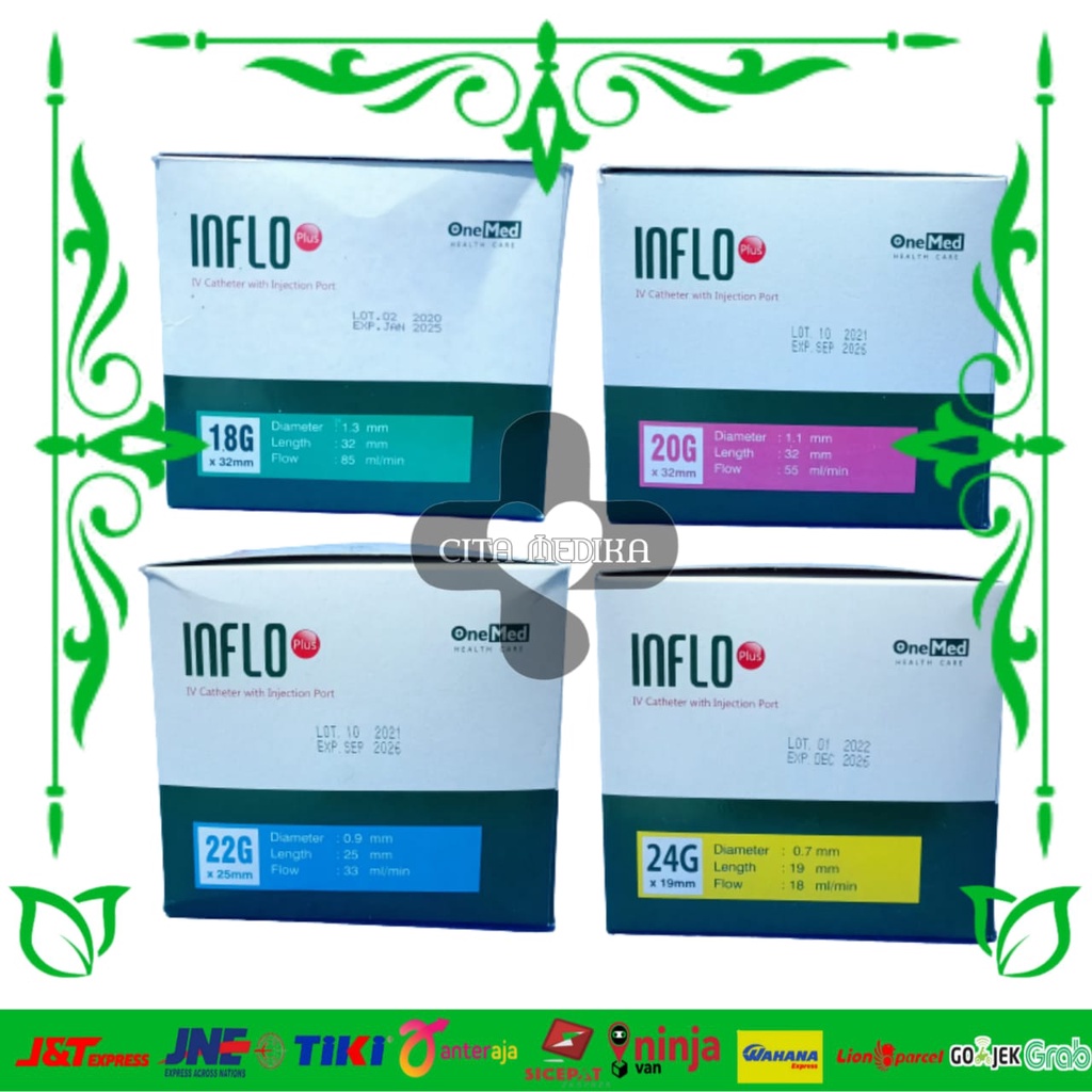 Jual Inflo Plus I.V. Catheter (ONEMED) 18,20,22,24 | Shopee Indonesia