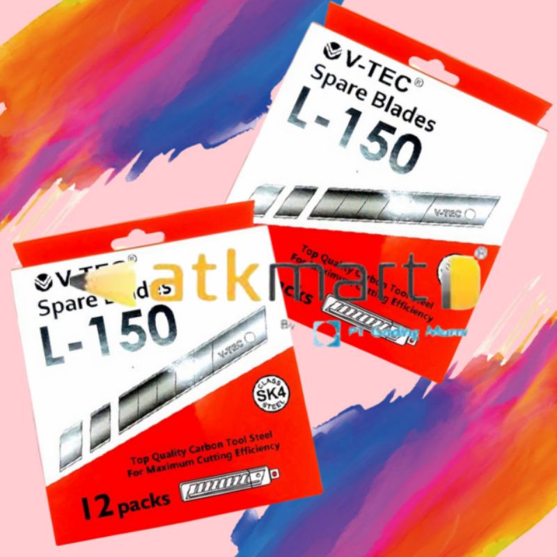 Jual V-TEC REFFIL CUTTER TYPE L-150 ISI 12 CUBE | Shopee Indonesia
