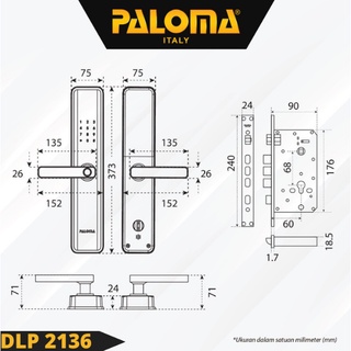 Jual PALOMA DLP 2136 No App Smart Digital Lock Kunci Pintu Door Handle ...