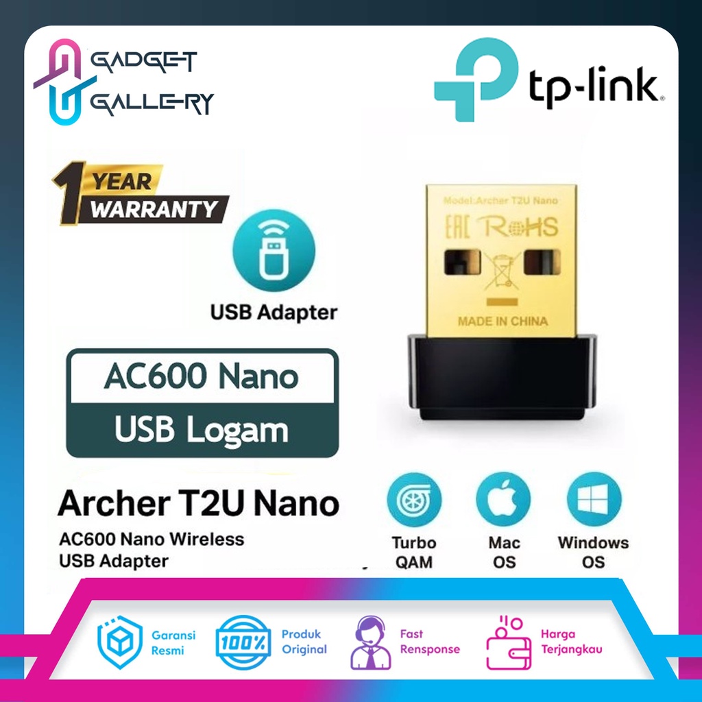 Jual TP-LINK Archer T2U Nano AC600 Nano Wireless USB Adapter | Shopee ...