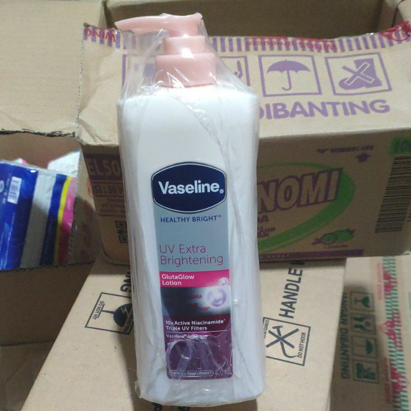 Jual Vaseline pump handbody Healthy Bright Lotion 400ml | Shopee Indonesia