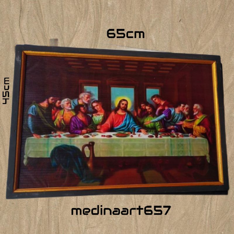 Jual LUKISAN HIASAN DINDING DEKORASI RUMAH RUANG TAMU GAMBAR PERJAMUAN ...