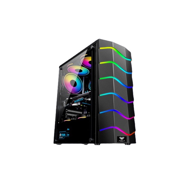 Jual Casing PC Gaming / Komputer Gaming AULA WAVE FZ009 include 3 fans ...