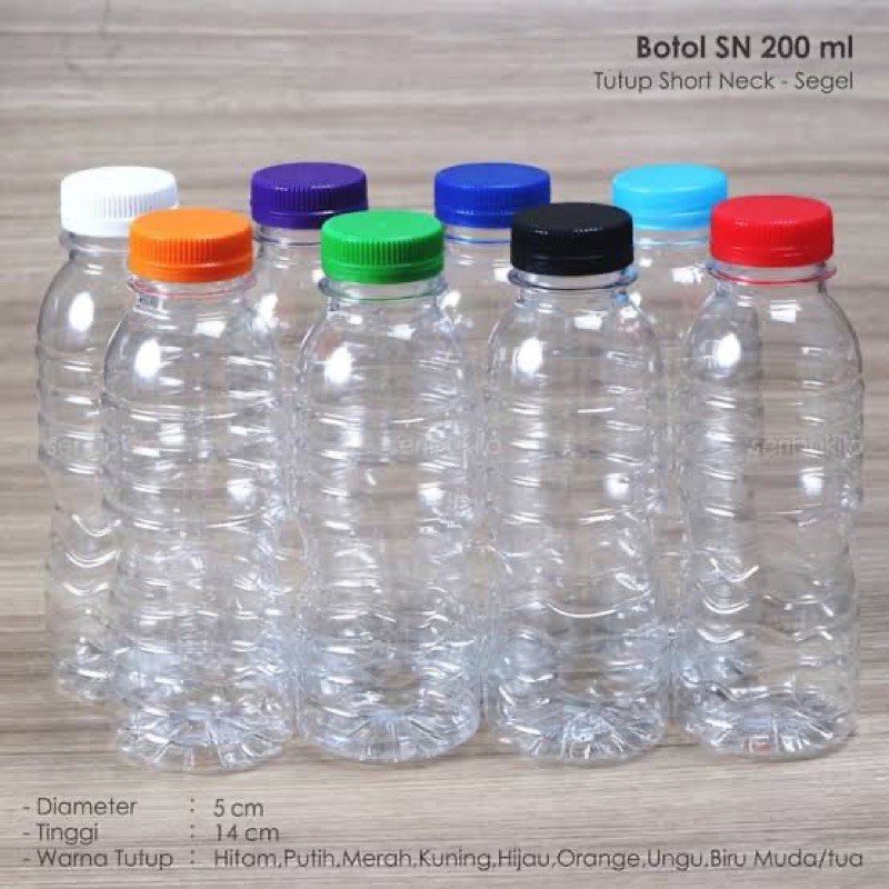 Jual botol plastik 200ml/botol plastik amdk 200ml botol long neck ...