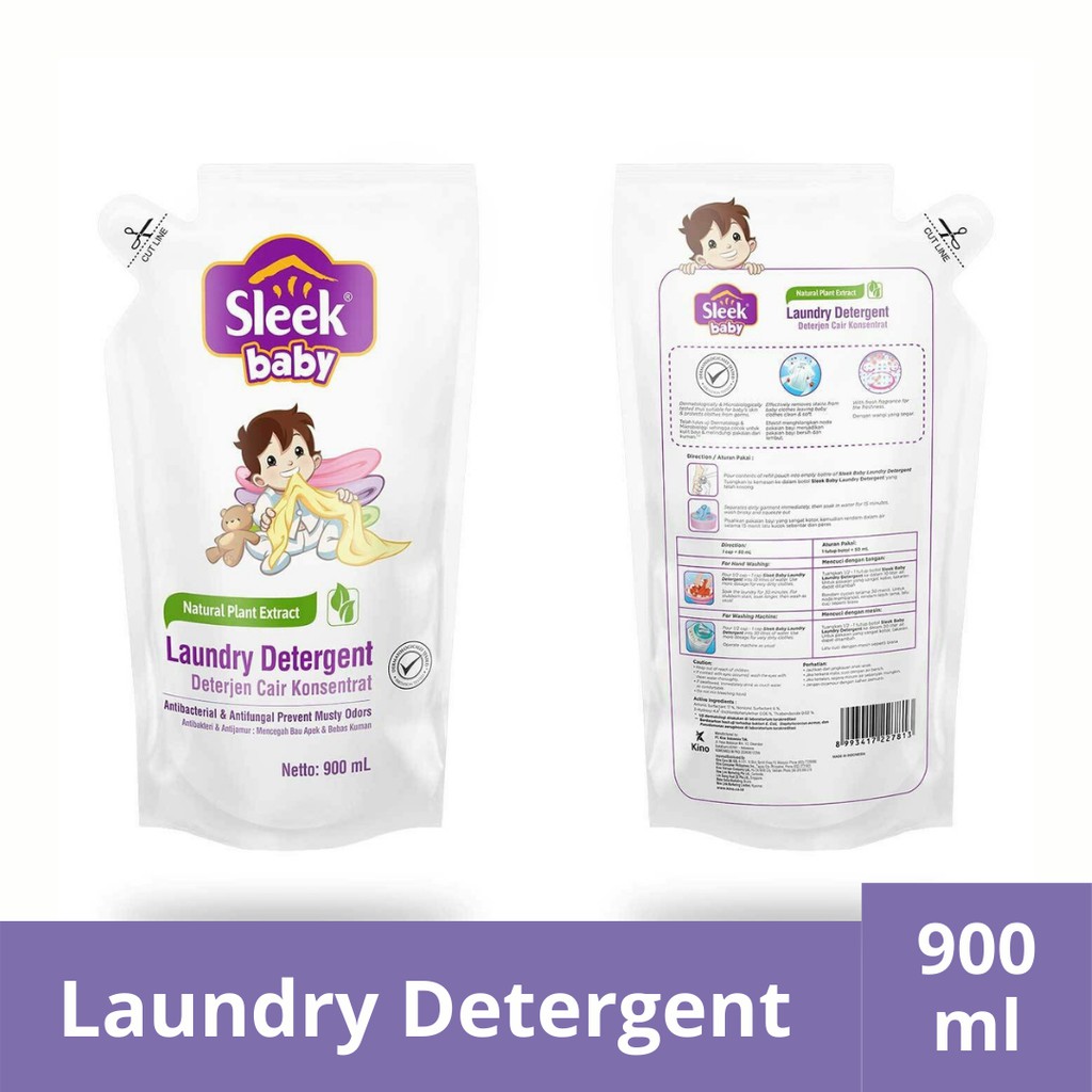 Jual SLEEK LAUNDRY DETERGENT REFILL NETTO 900ML / DETERGEN CAIR ...